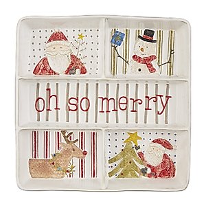 Mud Pie, Multi, Oh So Merry Christmas Section Server Platter, Multu, 2" x 12" x 12"
