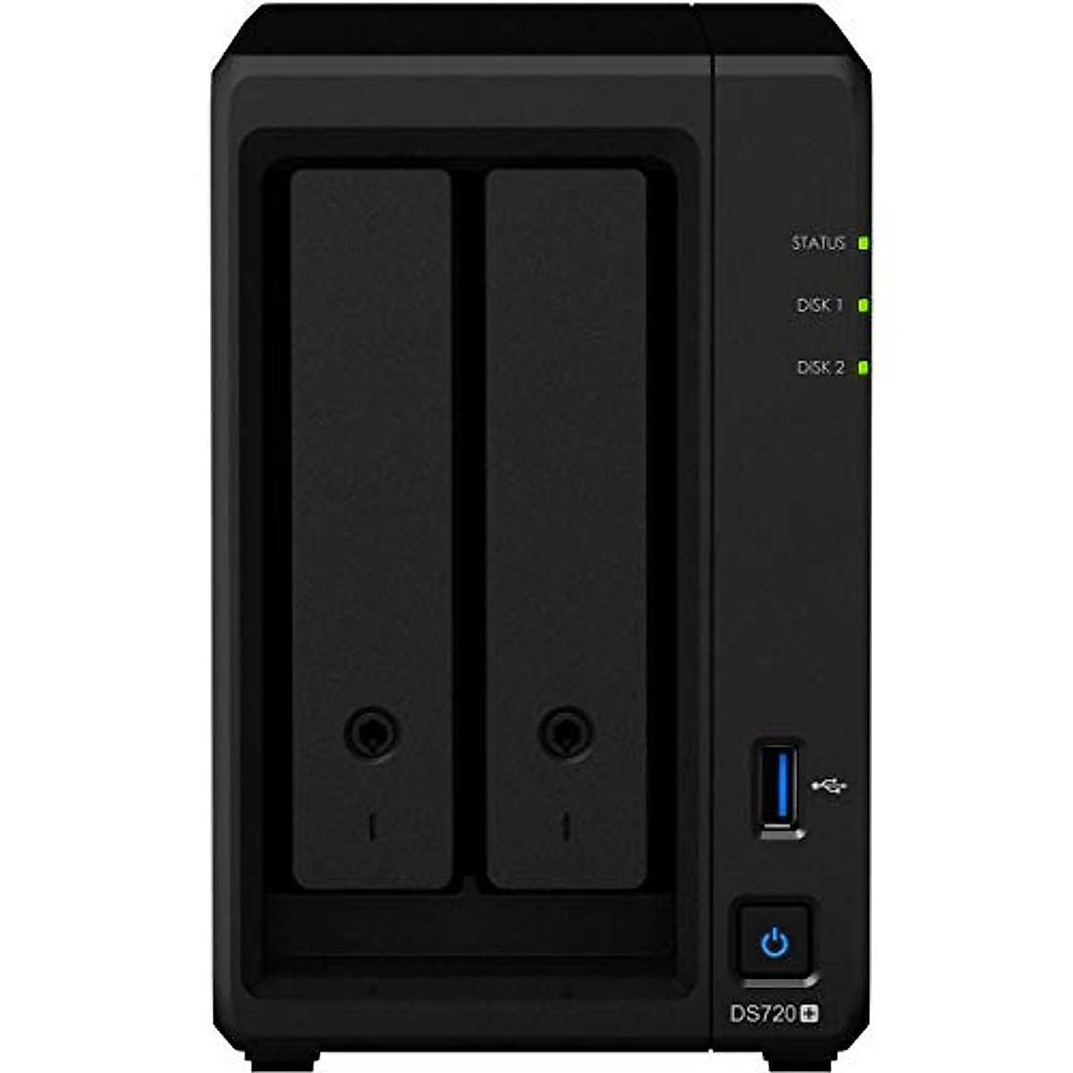 Synology DiskStation DS720+ NAS Server with Celeron 2.0GHz CPU, 6GB Memory, 32TB HDD Storage, 1TB M.2 NVMe SSD, 2 x 1GbE LAN Ports, DSM Operating System