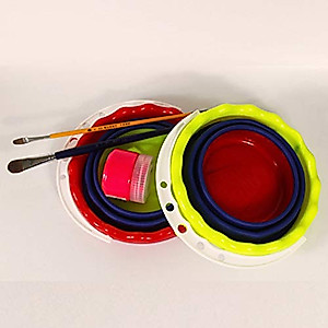 NUOBESTY Portable Paint Brush Washer,Collapsible Bucket Reusable Water Cup for Watercolor Acrylic Oil Painting