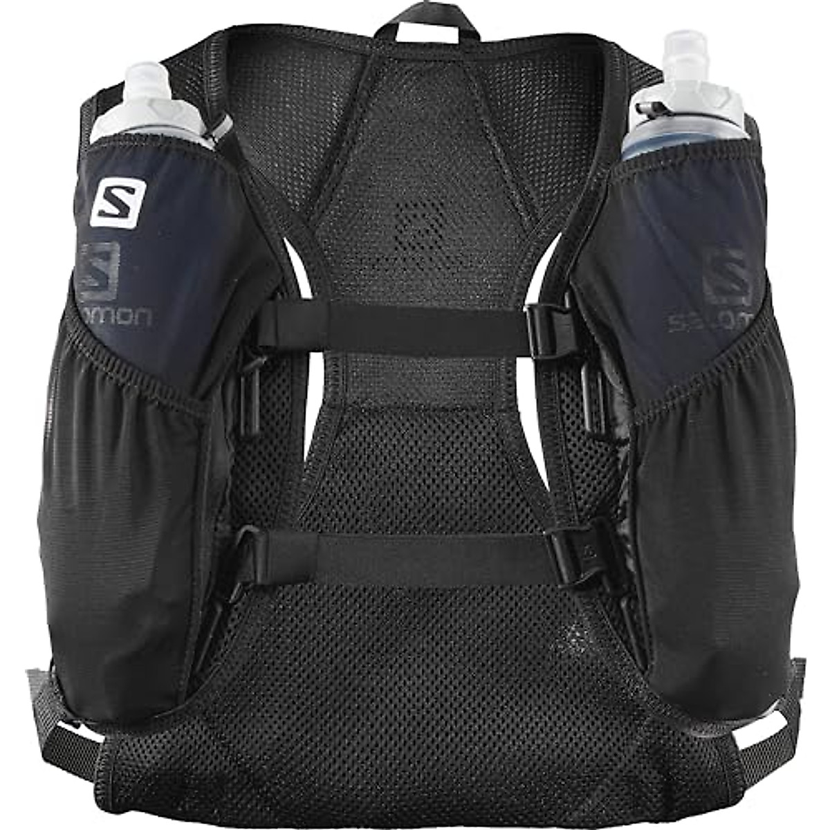 Salomon AGILE 2 Running Hydration Pack with flasks, BLACK, NS