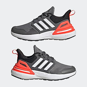 adidas Rapidasport Bounce Sneaker, Grey/White/Grey, 2 US Unisex Little Kid