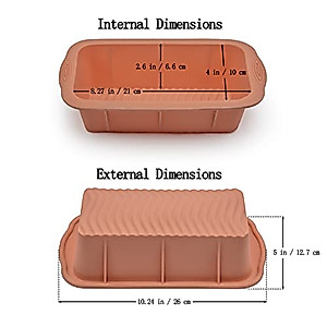 Baocuan 3 pack Silicone Bread Loaf Pan Bread and Set of 3 colors Non-Stick Baking Mold Easy release and baking mold for Homemade Cakes, Breads, Meatloaf and quiche