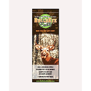 Bullseye Buddy - Window Gun Rest for POP-UP Blinds. 2 per Pack, Stainless Steel. Telescopic - fits Any Make or Model Blind.