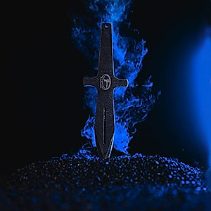 World Knife Throwing League Crusader Professional Balanced Throwing Knife Set with Three Knives, Stone Rolled Finished Blade, Full Tang, Stainless Steel, with Premium Nylon Sheath, 14.5 Inch Length