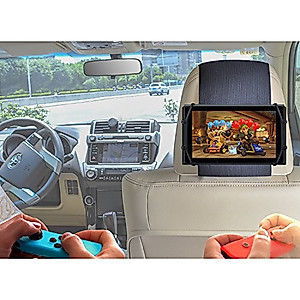 TFY Car Headrest Mount Silicon Holder for Game Machine Nintendo Switch and Other Tablets