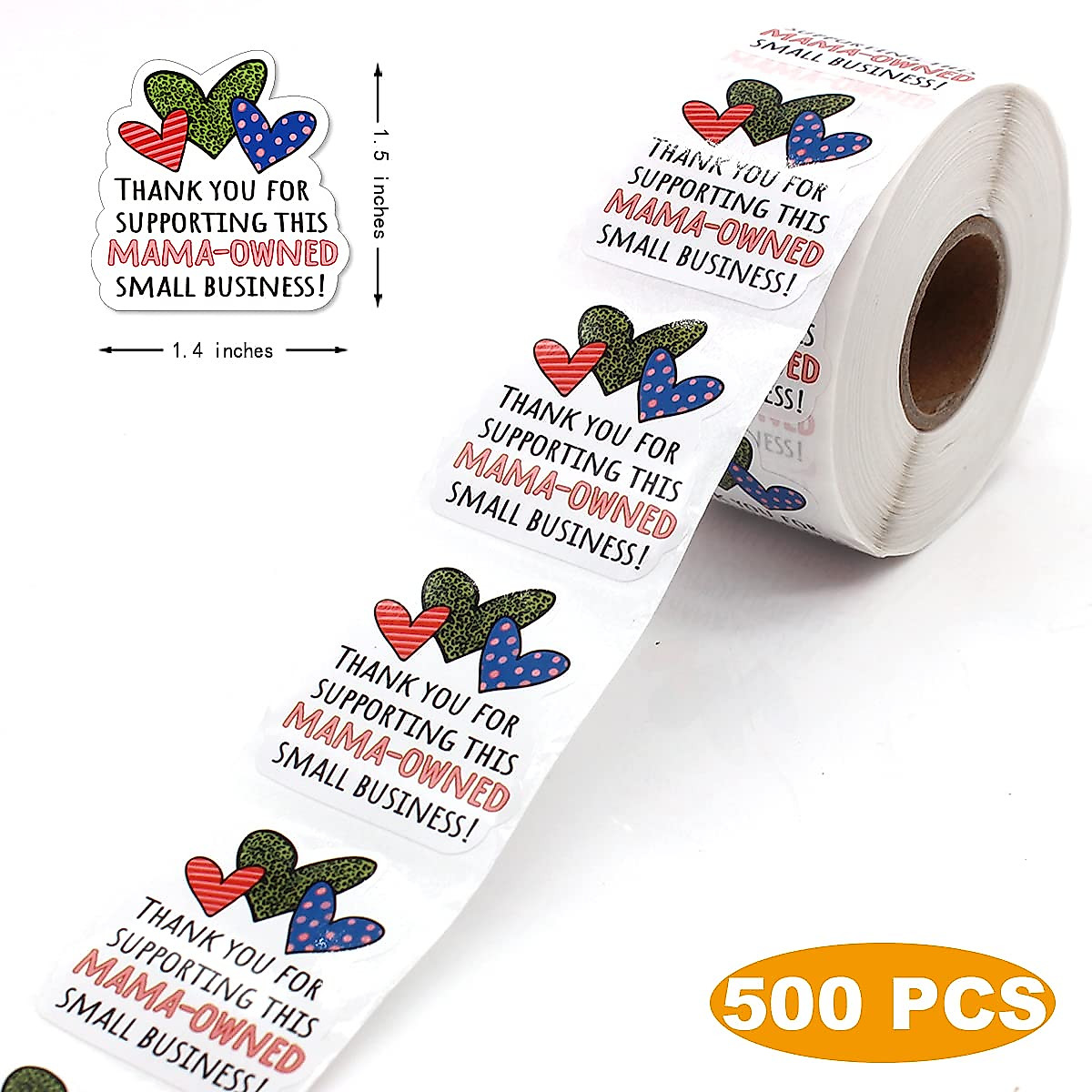 muminglong Muminglong 1.5 Inch Thank You for Supporting This Mama-Owned Small Business Sticker,Thank You Sticker,Small Shop Sticker, Small Business, Handmade Sticker,Packaging Sticker, 500 PCS