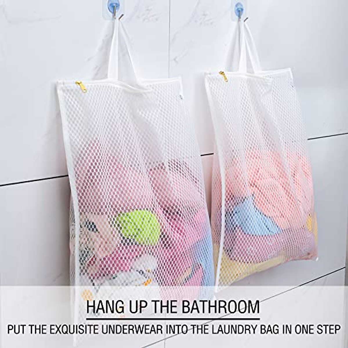 TENRAI Laundry Bag Mesh Wash Bag，Use YKK Zipper，Tote Bag Bathroom Hanging, Bra Fine Mesh Wash Bag for Underwear 3 Bags（3M Cellular Mesh ）