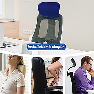 Tofficu Office Chair Headrest Attachment Computer Chair Headrest Adjustable Chair Head Cushion Head Rest for Office Chair(3.0cm Fixing Clips)