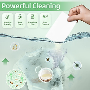 Poesie Laundry Detergent Sheets Detergent Fragrance Free Non-Plastic Precut Zero Waste 160 Sheets Liquidless Washing Sheets for Home Dorm Travel Camping Hiking Portable