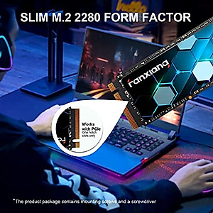 fanxiang S500 Pro 1TB NVMe SSD M.2 PCIe Gen3x4 2280 Internal Solid State Drive, SLC Cache 3D NAND TLC, Up to 3500MB/s, Compatible with Laptop and PC Desktops(Black)