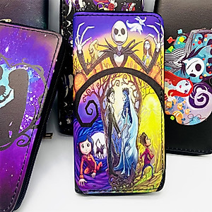 ACUOTN Nightmare Wallet Horror Wallet Long Leather Wallet Men Women Wallet (Nightm-guima)
