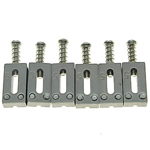 Dopro Pack of 6 Stainless Steel Guitar Saddles Bridge Saddle 10.5mm with Nickel Screws for Strat Tele 6 String Guitar