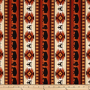 Tucson Buffalo Stripe Terracotta, Fabric by the Yard