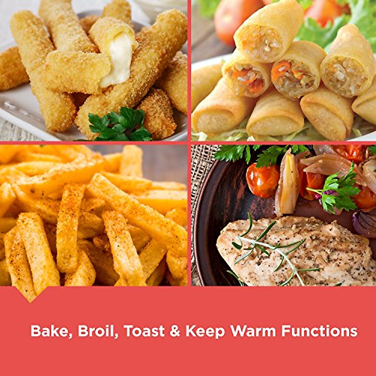 BLACK+DECKER 4-Slice Convection Oven, Stainless Steel, Curved Interior fits a 9 inch Pizza, TO1313SBD