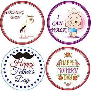 Baby Monthly Stickers 28 - First Year Stickers for Infant - Belly Stickers Boy Girl - Mount to Mount Birthday and all Hollidays - 4 inch diameter