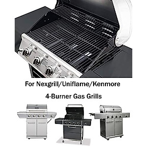 BBQSTAR BBQ Grill Grate 17-inch Matte Cast-Iron Cooking Grate Replacement with Grill Grate Lifter for Nexgrill 4 Burner 720-0830H, 720-0670A, 720-0783E, Uniflame GBC981, Kenmore 2-Pack