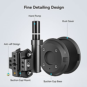 SMALLRIG 4″ Suction Cup Camera Mount, Car Mount for Cameras/ Smartphones on Car/ Clean and Smooth Surfaces, Max 2kg Load for Speeds up to 80km/h (50mph), Recommend 10kg Load When Stationary - 4122