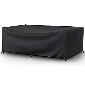 Ziewee Outdoor Patio Furniture Covers Waterproof 120" L x 40" W x 28" H Rectangular Outdoor Table and Chair Set Cover 600D Wind Dust Proof Anti-UV Durable Patio Sectional Couch Cover 300x100x71cm