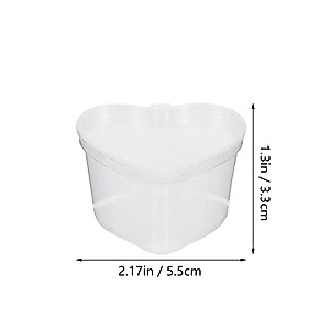 Didiseaon 50Pcs Heart Shaped Condiment Container Clear Plastic Seasoning Containers Small Boxes with Lid Bowl for Home Kitchen Takeout Use 50ml