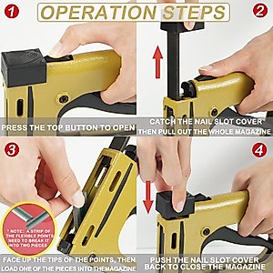 HM515 Point Driver, Manual Framing Tool with 1000PCS Flexible Points, 15mm(5/8”) Length Lightweight Flex Point Tacker for Picture Framing Joiner DIY