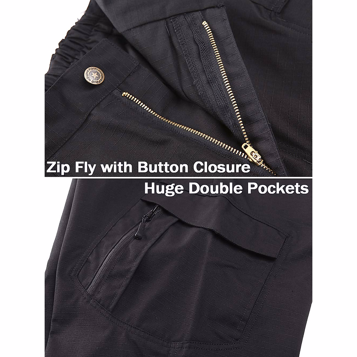 MAGCOMSEN Hiking Pants Mens Tactical Pants Work Pants for Men Military Pants with 9 Pockets Camping Pants Waterproof Pants Quick Dry Rain Pants Khaki