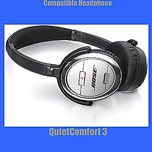 JULONGCR QC3 Replacement Pads Quietcomfort 3 Earpads Ear Pads Cushion Kit Parts Accessories Compatible with Bose Quietcomfort 3 Headphones.