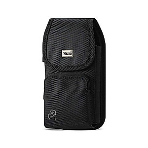 Reiko Vertical Rugged Pouch with Z Lid Pattern in Black (5.8X3.2X0.7 Inches)