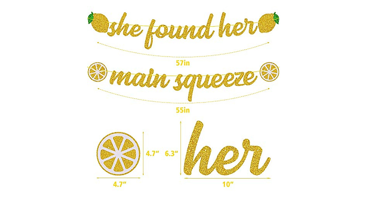 OKUSUN Main Squeeze Lemon Banner for Bridal & Bachelorette Parties