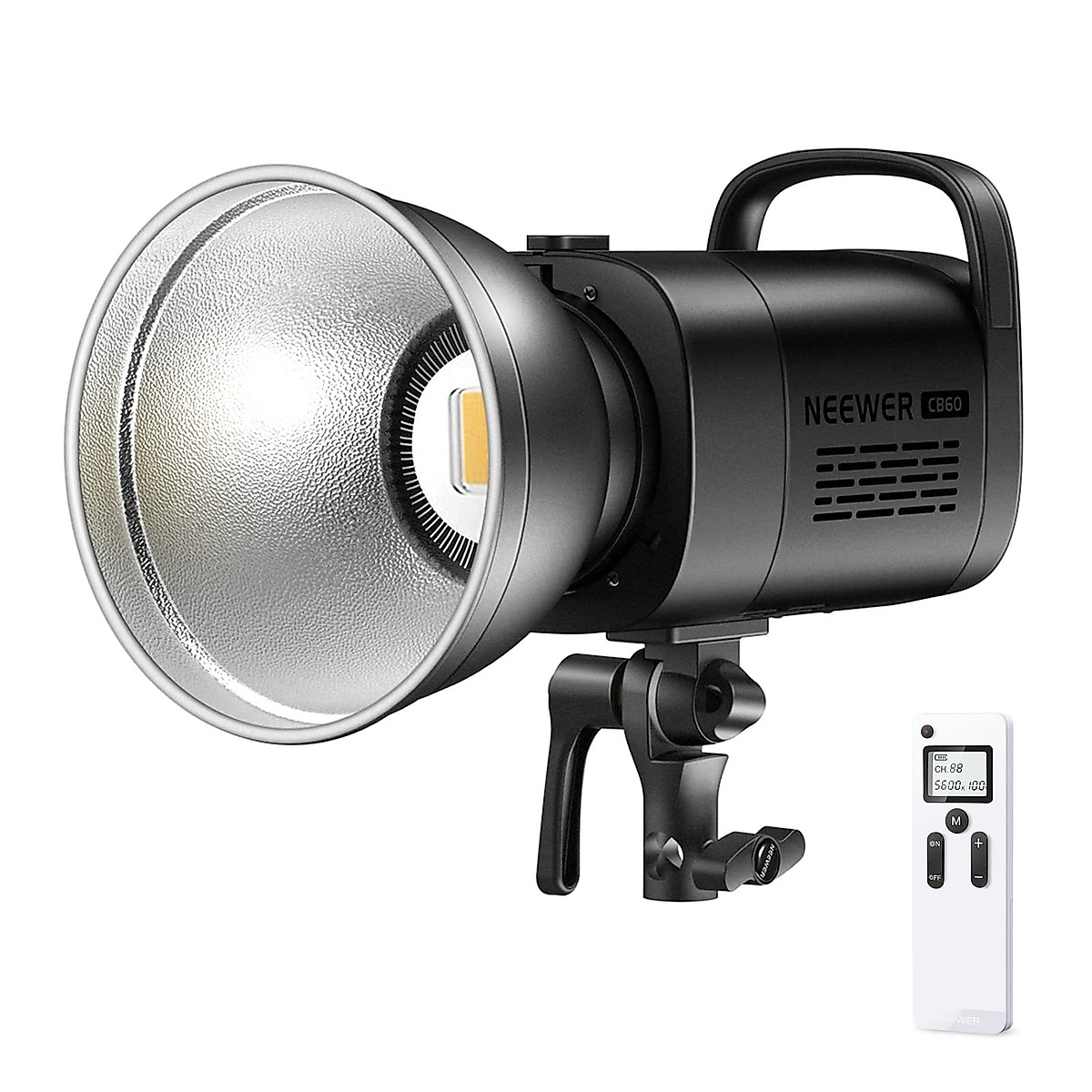 NEEWER Upgraded CB60 70W LED Video Light, 5600K Daylight COB Continuous Output Lighting with Bowens Mount/2.4G Remote CRI/TLCI97+ 9000Lux/1m for Studio/Outdoor Photography Videos Recording (Black)