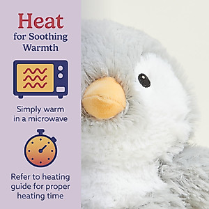 warmies Microwavable & Weighted Stuffed Animals, Gray Penguin - Heated Stuffed Animal Plushie for Warmth & Comfort - Cute Soft Plush Toys for Adults & Children (Boys, Girls, Babies & Toddlers)