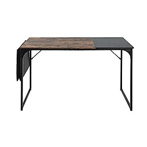 Homy Casa Inc 47 inch Study Storage Bag Space Saving for Home Office, Modern Simple Style PC Metal Frame Computer Desk, Writing Table, Brown, Black