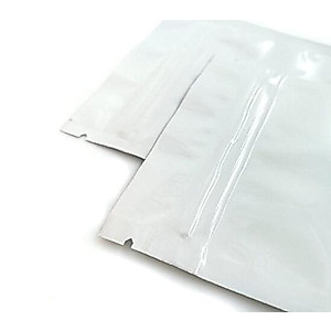 100pcs 3x4" Colorful Self Sealing Double-Sided Color Mylar Foil Flat Heat Sealable Bag Food Grade Storage Packing Pouch (White)