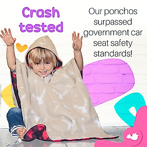 Birdy Boutique Car Seat Poncho for Kids – Safe to Use Over Seat Belts – Reversible Warm and Cozy Blanket – Easy on Easy Off and Doesn’t Impact Car Seat Performance – Deer and Buffalo Plaid – One Size