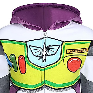 Disney Toy Story Boys’ Woody or Buzz Lightyear Zip Up Hoodie for Toddler and Little Kids – Yellow or White