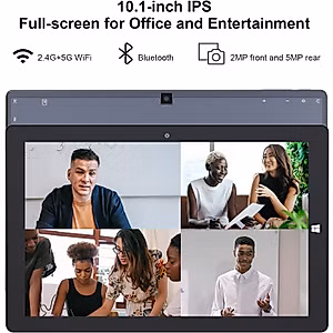 Windows 11 Tablet 10.1 inch Touchscreen, 6GB Memory 128GB Storage, Intel N4120 Ultra Slim Windows Tablets PC IPS HD Display with Keyboard, 2.4G/5G WiFi, USB3.0, Micro HDMI, Bluetooth4.2, Dual Camera