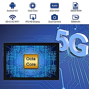 TPZ Tablet 10 inch, Android Tablets,2GB, Dual Cameras, WiFi, Google Certified, IPS HD Touchscreen, Bluetooth, 6000mAh Battery - 3PCS