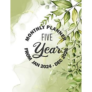 2024-2028 Five Year Monthly Planner: 5 Year calendar from January 2024 to December 2028 Schedule Organizer with federal holidays