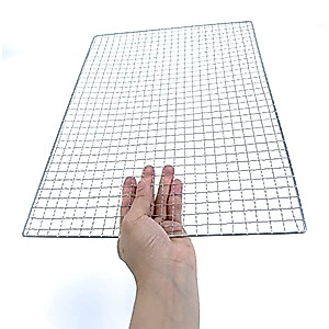 Barbecue Partner Portable Campfire Barbecue Charcoal Grill Wire mesh Rack Grate for Camping picnicking, Rectangular mesh, 16 * 12 inch