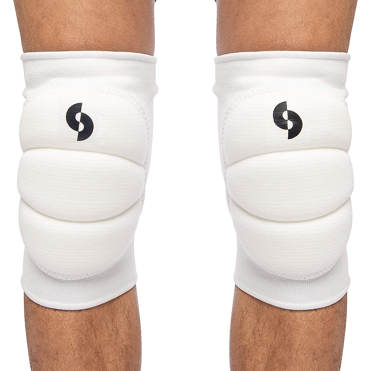 StrictlyStability White Volleyball Best Protective Shock Absorbing Soft Cushion Knee Pads for Girls or Boys (Junior, White)