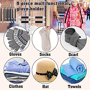 Zkptops 2 Pairs Winter Mitten Clips Elastic Stainless Steel Gloves Clips for Toddler Kids Baby Adults Mitten Clips Clothing Dress Cinch Clips Shirt Waist Shawl Sweater Clips for Women (Black)