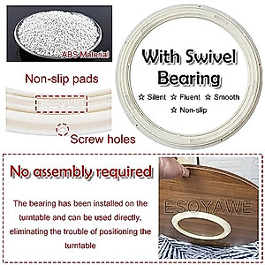 Lazy Susan Tabletop Rotating Serving Tray, Diameter 20~39 Inch Wooden Turntable For Dining Table, 360° Silent Smooth Rotation Serving Plate, For Restaurants Kitchens