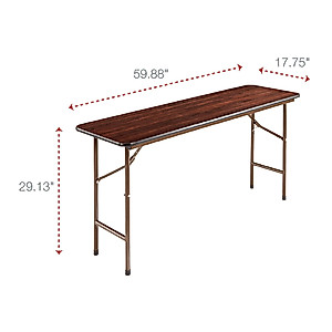 Alera FT726018MY 59.88 in. W x 17.75 in. D x 29.13 in. H Rectangular Wood Folding Table - Mahogany