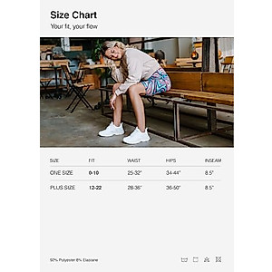 Conceited Biker Shorts Women - Soft - High Waist Tummy Control - Essential - Regular and Plus Size - Fusion - Large - X-Large