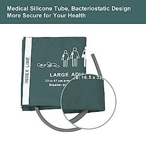 ACHETE Large Adult Replacement NIBP Cuff,Reusable BP Cuff Single Tube Without Connector for BP Machine Applicable for Upper Arm Circumference 13-18.9 Inches (33-48CM)