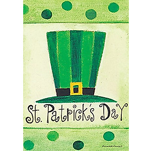 Toland Home Garden 107088 St. Pat's Hat St Patricks Day Flag 28x40 Inch Double Sided St Patricks Day Garden Flag for Outdoor House St Pats Flag Yard Decoration