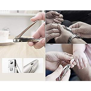 Nail Clippers for Thick Nails-Stainless Steel Nail Cutter with Catcher, No Splash Nail Clippers with Nail File, Sharp and Durable Nail Clipper, for Men and Women, Kids and Seniors,Bionic Design