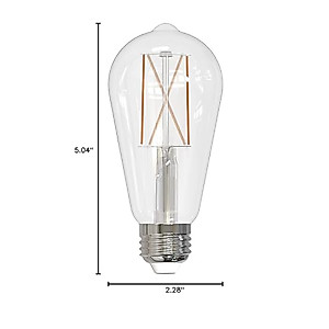 Bulbrite (10-Pack) Item 776769 LED Filament Light Bulb, 8.5 Watt, Clear Finish, Bulb Type ST18, Base E26, Soft White Light 3000K, 850 Lumens, CRI 90, Ideal for Decorative Lighting
