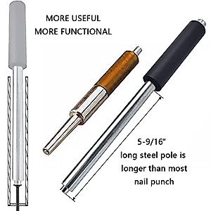 scottchen PRO Upgrade Trim Nail Punch Tool Heavy Duty 10-1/8 inch Gutter Nail Driver for 1-1/4in More or Less Trim Nail Black 1pcs