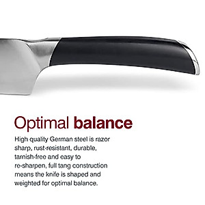 Zyliss Comfort Pro Serrated Paring Knife - Full Tang Vegetable & Bread Knife - Ice Hardened Stainless Steel Serrated Knife - Black/Stainless Steel - 4.5 inches