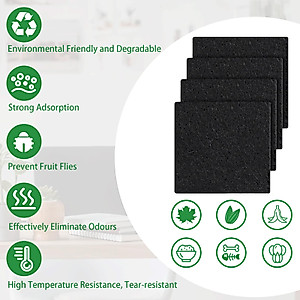 Trash Can Odor Absorbing Filter Refills for EKO Garbage Cans, Activated Charcoal Deodorizer, Strong Charcoal Odor Absorber, Pack of 8 Replacements